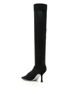 Rene Caovilla 70mm Crystal-embellished Knitted Boots