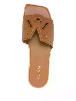 VIC MATIE Leather Sandals With Debossed Logo