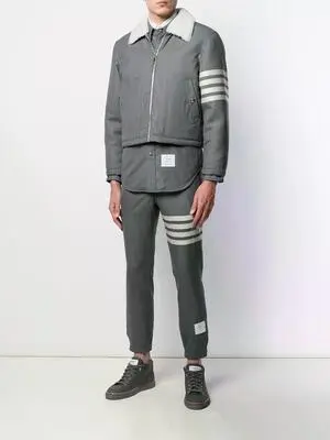 Thom Browne Plain Weave Suiting Track Pants - Grey