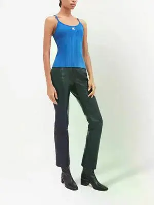 COURREGES Ribbed-knit Logo Tank Top