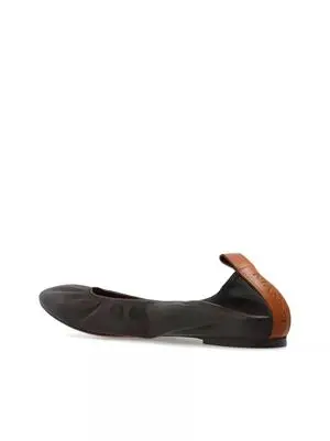 LANVIN Leather Ballerina Shoes - Brown