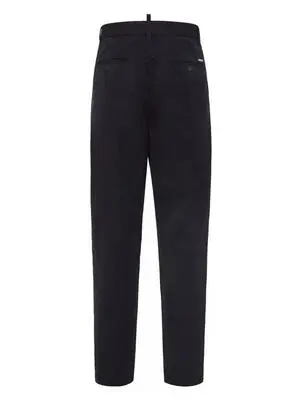 Dsquared2 Pleated Tapered Cotton Twill Trousers - Black