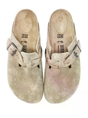 BIRKENSTOCK Boston Suede Slippers - Neutrals