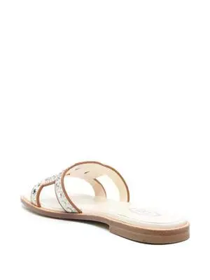 TOD'S Studded Leather Sandals - Neutrals