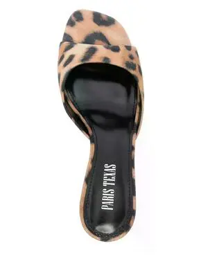 Paris Texas Lara Leopard Print Sandals