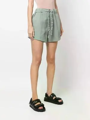 GANNI Drawstring Suiting Shorts - Green
