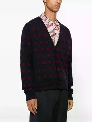 Etro Patterned-knit V-neck Cardigan
