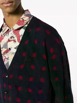 Etro Patterned-knit V-neck Cardigan