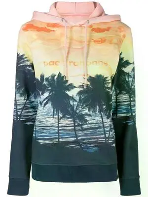 Rabanne Sunset-print Logo Hoodie