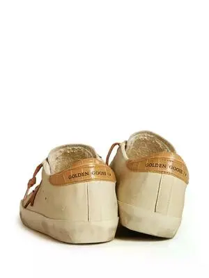 GOLDEN GOOSE Super Star Sneakers With Leather Star And Crocodile-print Heel Tab
