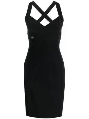 Philipp Plein Silk Mini Dress - Black