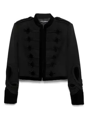 Dolce & Gabbana Gabardine Epaulettes Jacket - Black