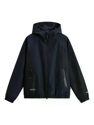 Woolrich Hooded Windbreaker Jacket - Blue