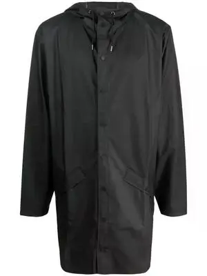 Rains Drawstring Hood Raincoat - Black