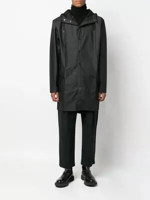 Rains Drawstring Hood Raincoat - Black