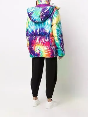 Philipp Plein Tie-dye Print Padded Coat