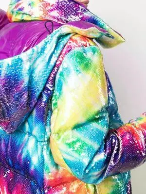 Philipp Plein Tie-dye Print Padded Coat