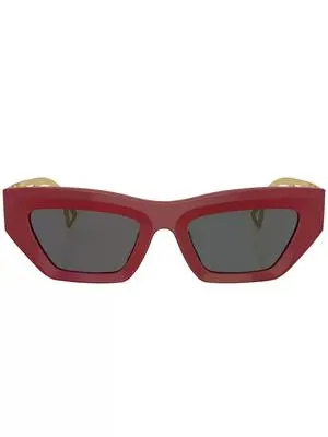 Versace Logo-embossed Square-frame Sunglasses - Red