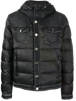 MOORER Button-up Padded Down Jacket - Black