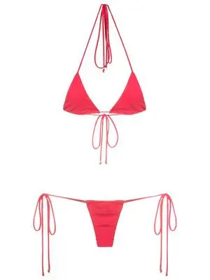 AMIR SLAMA Halterneck Two-piece Bikini - Red
