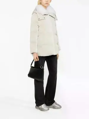YVES SALOMON Hooded Zip-up Quilted Down Coat