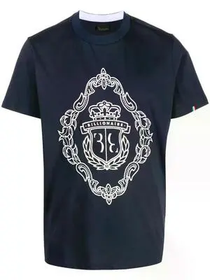 BILLIONAIRE Logo-embroidered Short-sleeve T-shirt - Blue