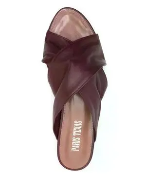 Paris Texas Leather Slides - Red