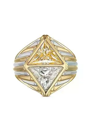 ANABELA CHAN 18kt Gold Diamond Signet Ring - Silver