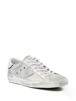 Philippe Model Side-logo Patch Sneakers - Silver
