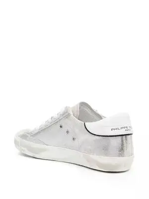 Philippe Model Side-logo Patch Sneakers - Silver