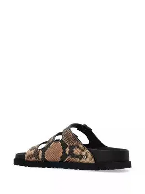 BIRKENSTOCK Florida Snakeskin Slides - Neutrals