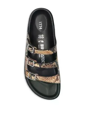 BIRKENSTOCK Florida Snakeskin Slides - Neutrals