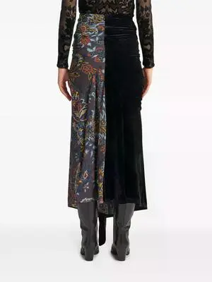 Etro Asymmetric Paisley-print Midi Skirt