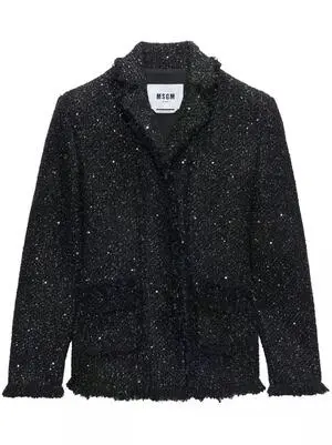 MSGM Single-breasted Bouclé Blazer