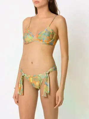 AMIR SLAMA Palm Leaf Print Bikini