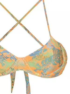 AMIR SLAMA Palm Leaf Print Bikini