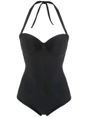 AMIR SLAMA Plain One-piece Swimsuit - Black