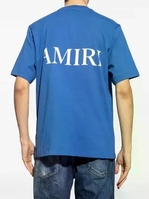 Amiri Logo-print Cotton T-shirt - Blue