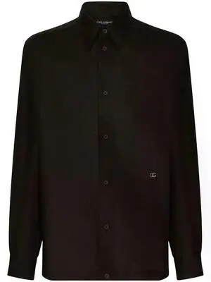 Dolce & Gabbana Logo-tag Linen Shirt