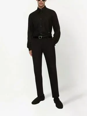 Dolce & Gabbana Logo-tag Linen Shirt