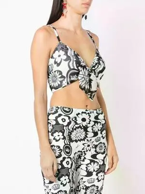 AMIR SLAMA Floral-print Crop Top