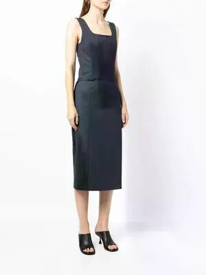 LOW CLASSIC Side-slit Belted Dress