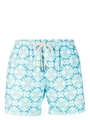 PENINSULA SWIMWEAR Geometric-print Swim Shorts - Blue