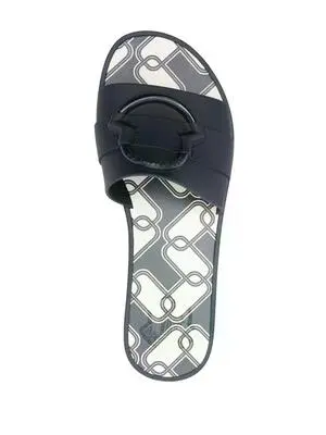 Moncler Logo-engraved Slides - Blue