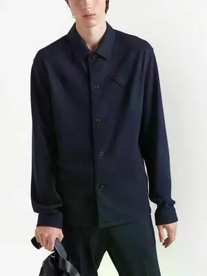 Prada Triangle-logo Wool-blend Shirt
