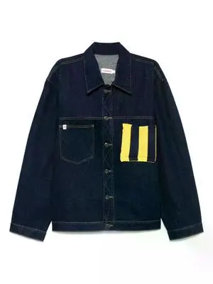 CHARLES JEFFREY Knitted-patch Denim Jacket