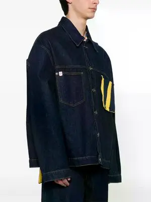 CHARLES JEFFREY Knitted-patch Denim Jacket