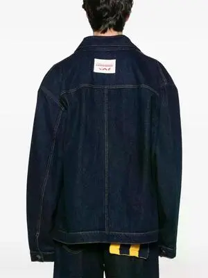 CHARLES JEFFREY Knitted-patch Denim Jacket