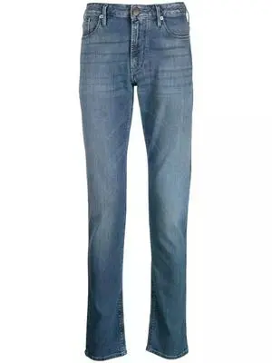 Emporio Armani Mid-rise Slim-fit Jeans - Blue