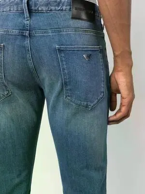 Emporio Armani Mid-rise Slim-fit Jeans - Blue